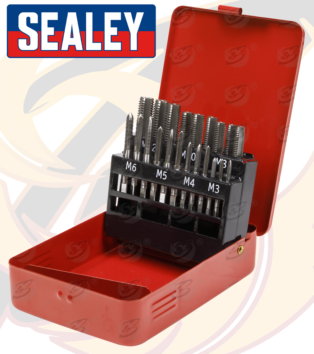 SEALEY Metric Tap Set 21pc M3 M4 M5 M6 M8 M10 M12 Taper Plug Thread ...