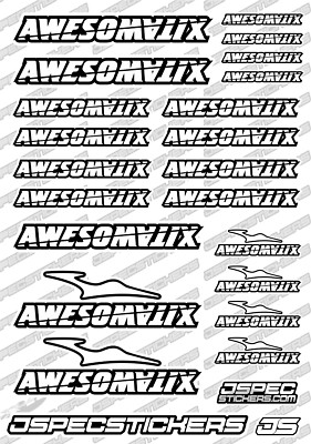 AWESOMATIX RC STICKER DECAL SHEET A5 SIZE CUSTOM EP TOURING CAR JSPEC ...