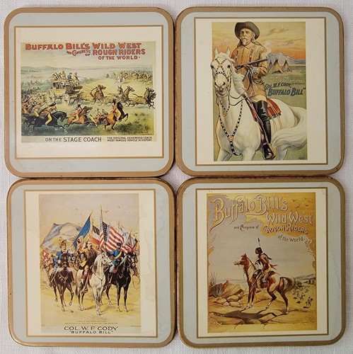 Buffalo Bill Cody coasters cork set of 4 Rough Riders Stage Coach | eBay