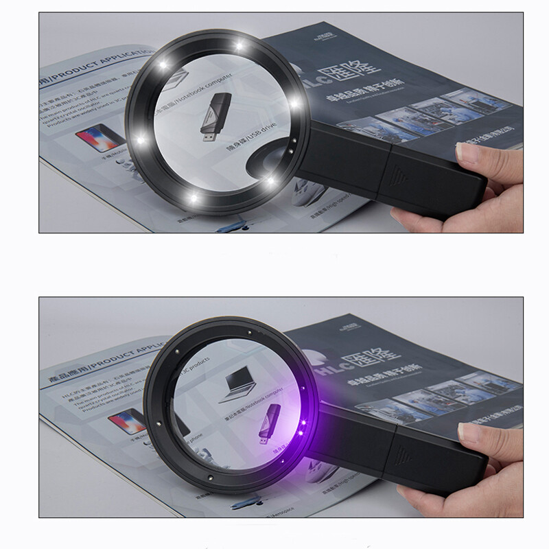 Microscope 8X/12X/6X/9X Magnifier Handheld Magnifying Glass Jeweler ...