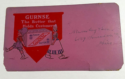 GURNSE Butter American Advertising Antique Large Trade Card | eBay