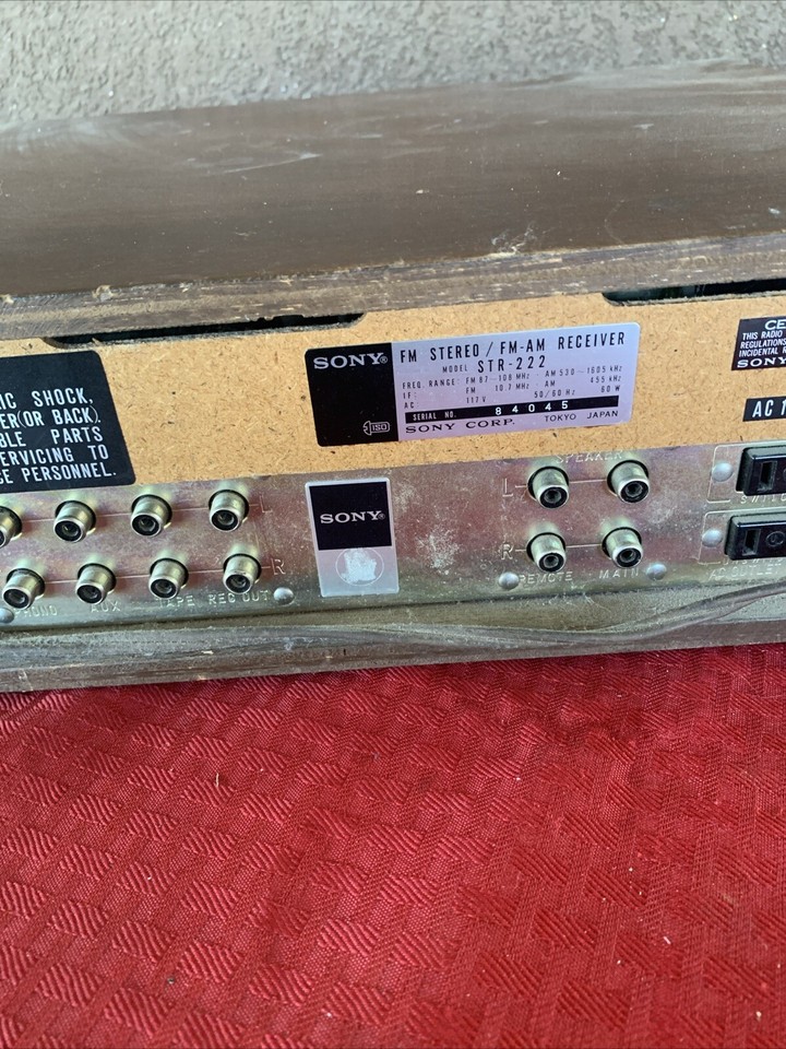1970 Sony STR-222 Stereo Receiver in Wood Case - Tested powers on works ...