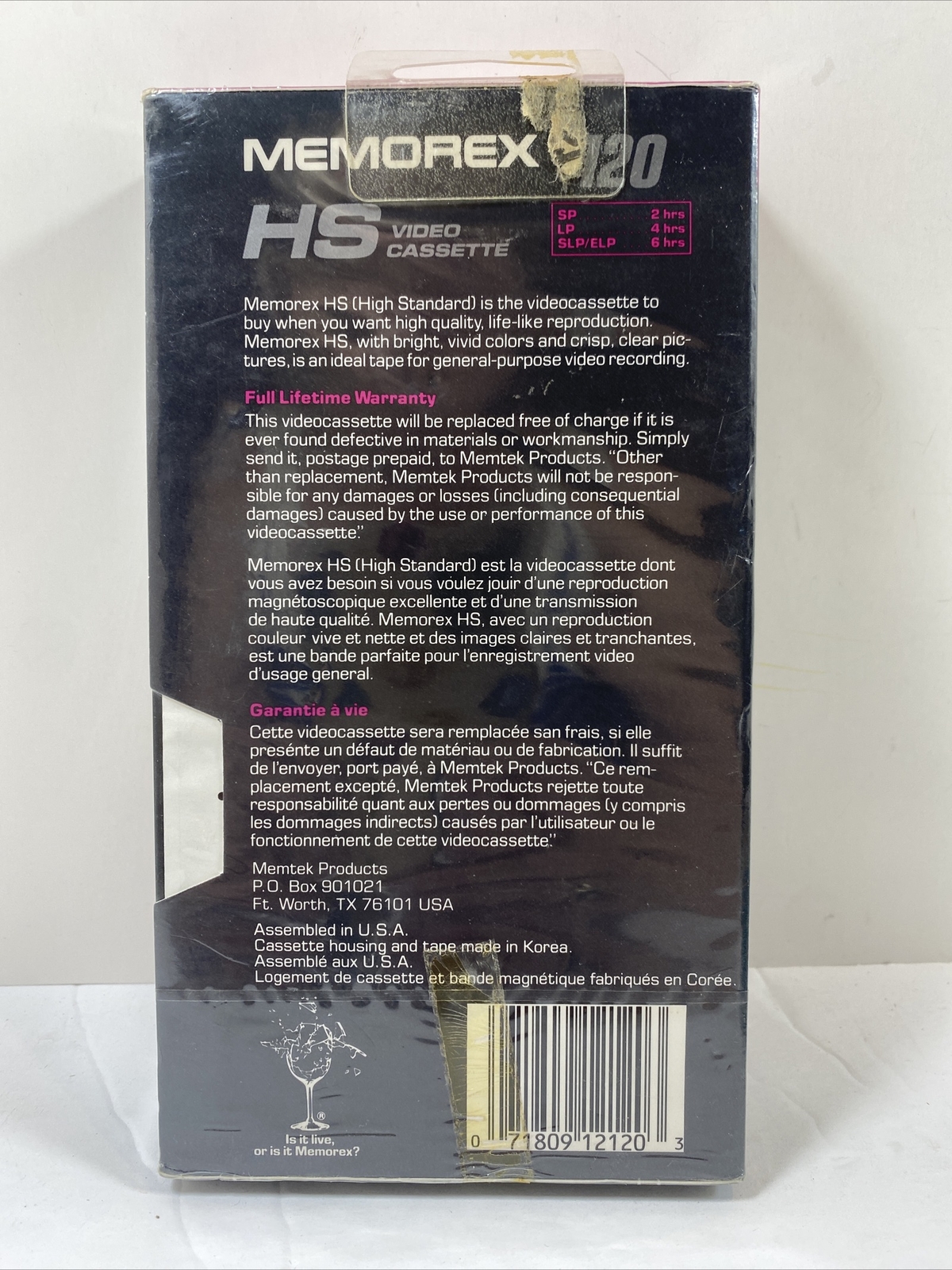 Memorex HS Video Cassette 120 High Standard Tape VHS Tape - SEALED | eBay