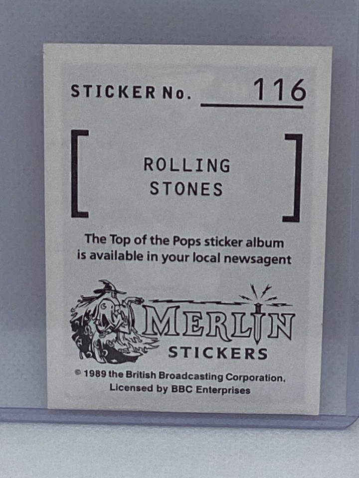 1989 The Rolling Stones Merlin Sticker # 116 High Grade | eBay