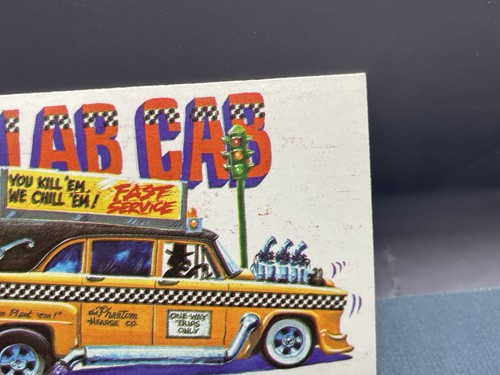 1980 Topps Weird Wheels Puzzle #5 Slab Cab Taxi Fast Service Hot Rod ...