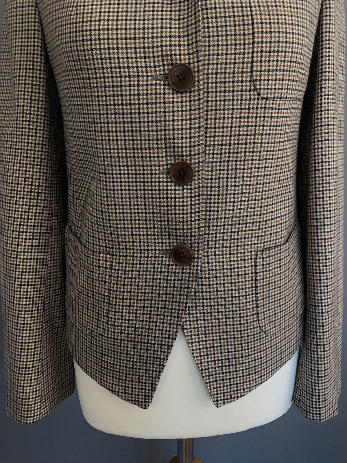 AQUASCUTUM JACKET - VICUNA CLUB CHECK PATTERN - 100% … - Gem