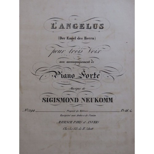 NEUKOMM Sigismond L'Angélus Chant Piano ca1840 | eBay