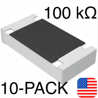 10-pack 100k Ohm 1206 1/4W 1% SMD Chip Resistors - Ships From USA | eBay