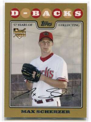 2008 Topps Update Gold Border uh280 Max Scherzer Rookie 772/2008 | eBay