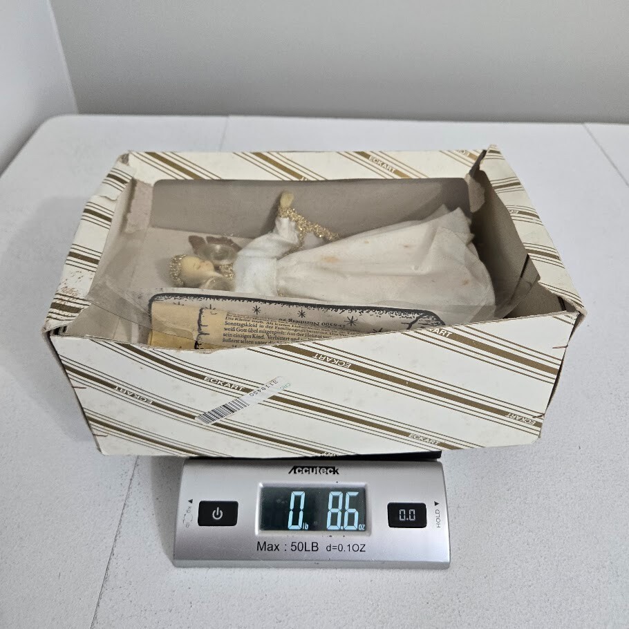 Vintage Eckart Nuremberg German Wax Face Christmas Angel Tree Topper ...