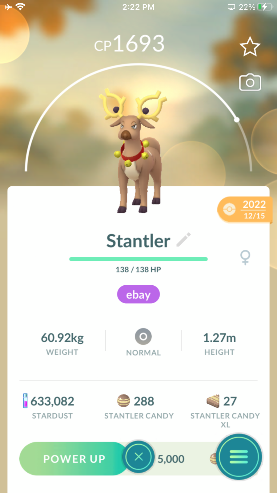SALE Pokémon GO - Stantler - Costume Holiday Bells - Reindeer Bells ...