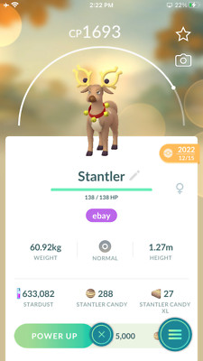SALE Pokémon GO - Stantler - Costume Holiday Bells - Reindeer Bells ...