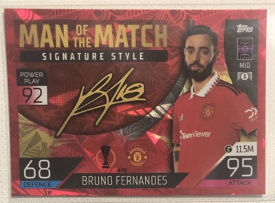 2022-23 Topps Match Attax Soccer Bruno Fernandes Red Holographic Foil ...