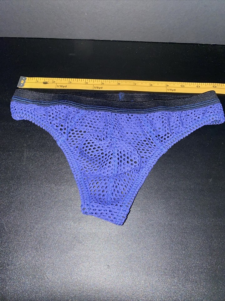 Men’s Navy Blue Fishnet Thong Size Small | eBay