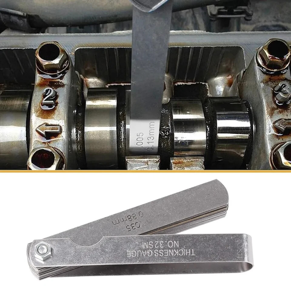 32 Blade Feeler Filler Gauge Spark Plug Gap Metric Imperial Measuring ...