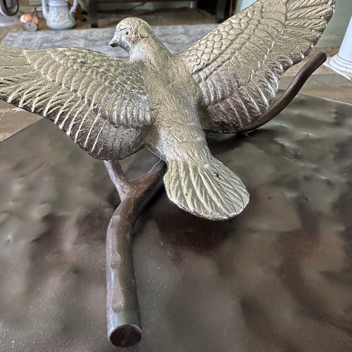 Jan Barboglio Brown Hammered Metal Bird Box Nickel Eagle Rectangular 9 ...