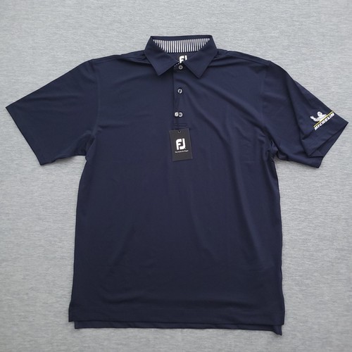 Footjoy Michelin Man Solid Isle Polo Shirt Mens Large Navy Stretch ...