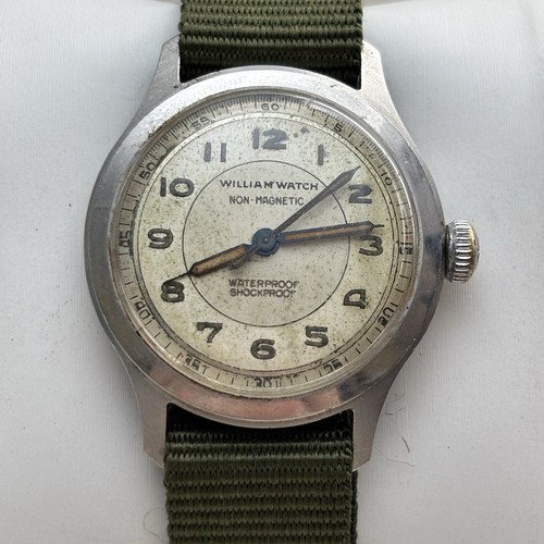 Vintage William Watch Military Dial 31mm 1940s WWII Wearever Sportsman ...