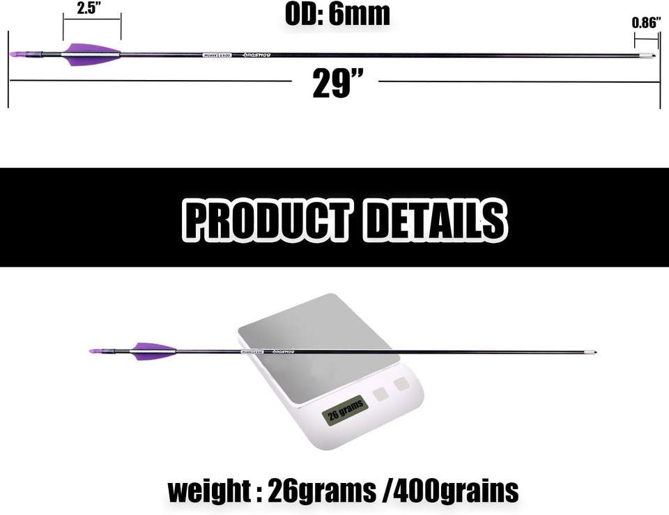 Pack of 12 Bowsoul Target Arrows Carbon Safe Blunt Point Recurve Bow ...