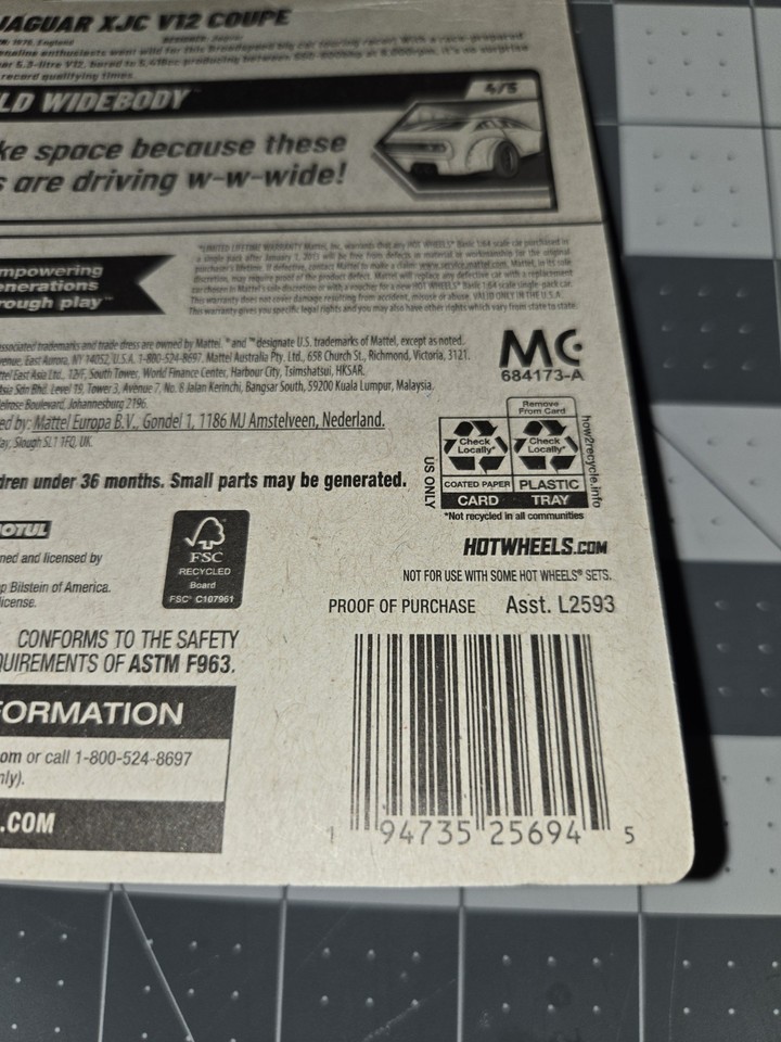 Hot Wheels Jaguar XJC V12 Coupe Wild Widebody 4/5 2025 N Case 238/250 ...