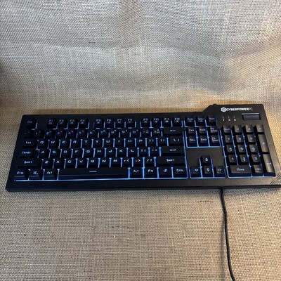 Cyberpower PC NOHI 01 USB Wired White LED Backlit Gaming Keyboard KB ...