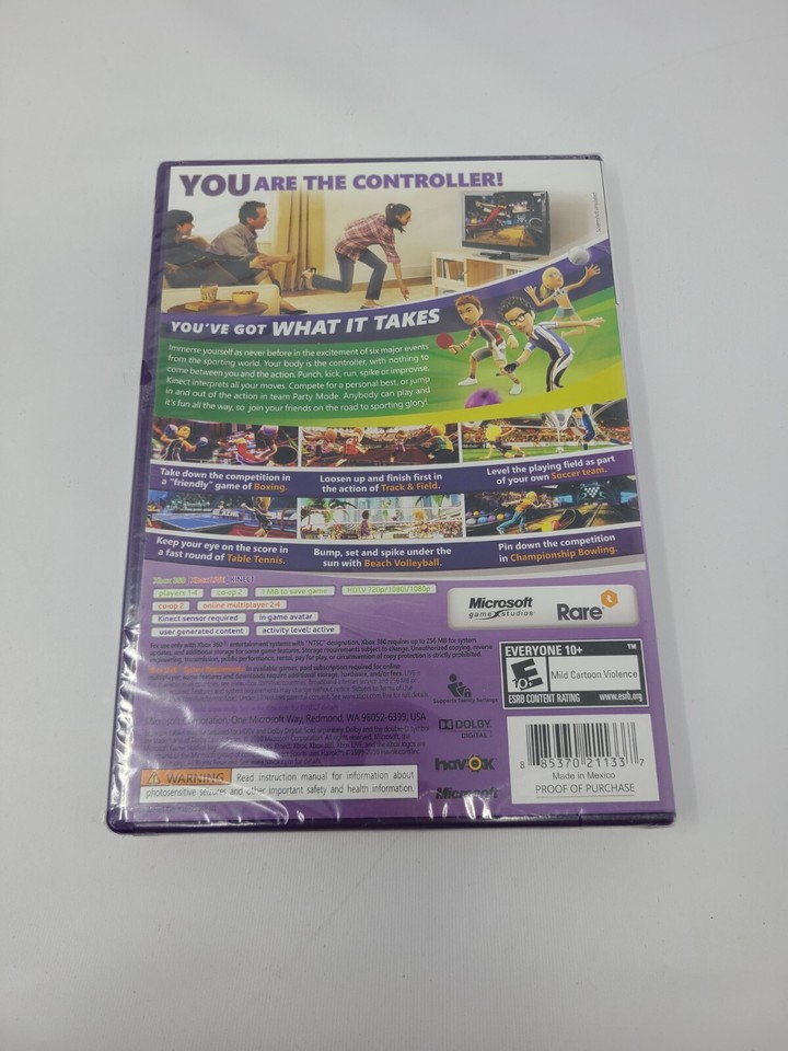 XBOX 360 KINECT SPORTS GAME BRAND NEW SEALED 885370211337 | eBay