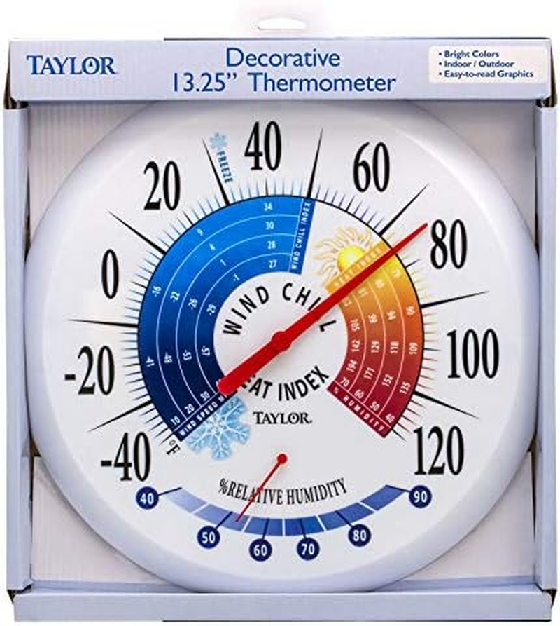 Wind Chill/Heat Index Thermometer & Hygrometer, Indoor Outdoor Wireless ...