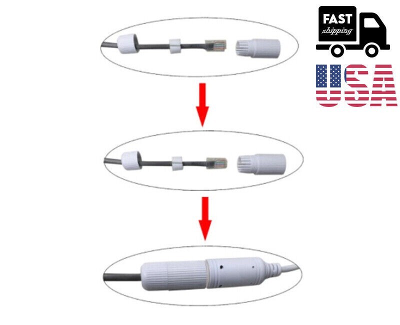 10 SETS) RJ45 Waterproof Connector Cap Cover for outdoor Security ...