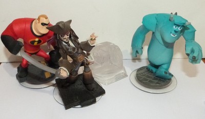 3 DISNEY INFINITY CHARACTERS & PLAY SET - SULLY, Mr INCREDIBLE & JACK ...
