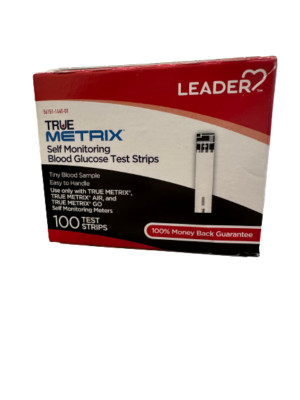 100 Leader True Metrix Diabetic Blood Glucose Test Strips Expires 7/27 ...