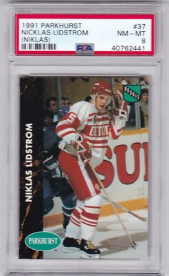1991 Parkhurst Nicklas Lidstrom Rookie Card #37 PSA 8 | eBay