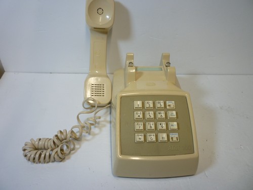 AT&T 100 Vintage Touch Tone Push Button Desk Phone Beige Dial or Pulse ...