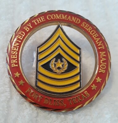 AUTHENTIC COMMAND SERGEANT MAJOR (CSM) FORT BLISS TEXAS OLD RARE ...
