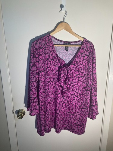 Maggie Barnes 1x (18/20) 3/4 Bell Sleeves Pattern Blouse Ladies | eBay