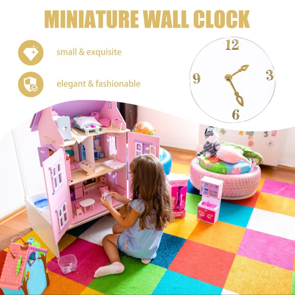 Miniature Wall Clock Model Dollhouse Layout Mini Clock Decoration Doll ...