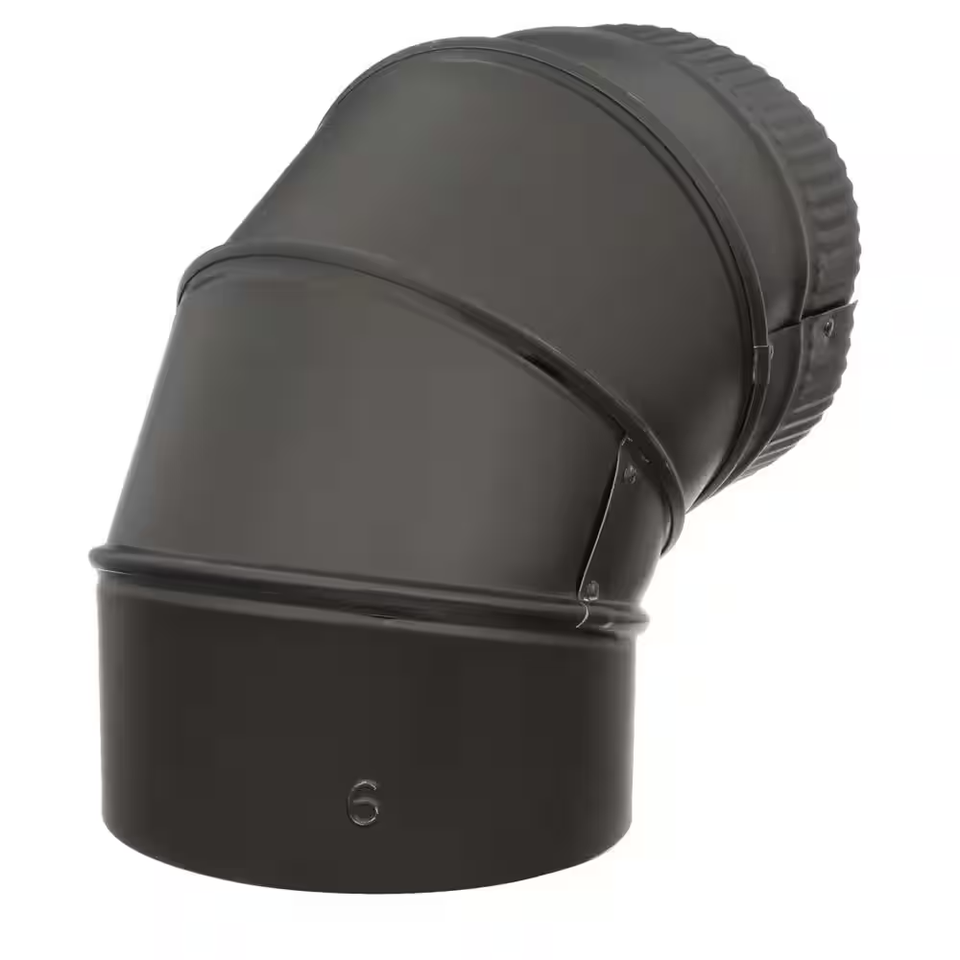 6 Inch 90 Degree Stove Pipe Elbow Adjustable for Wood Burning Stoves ...