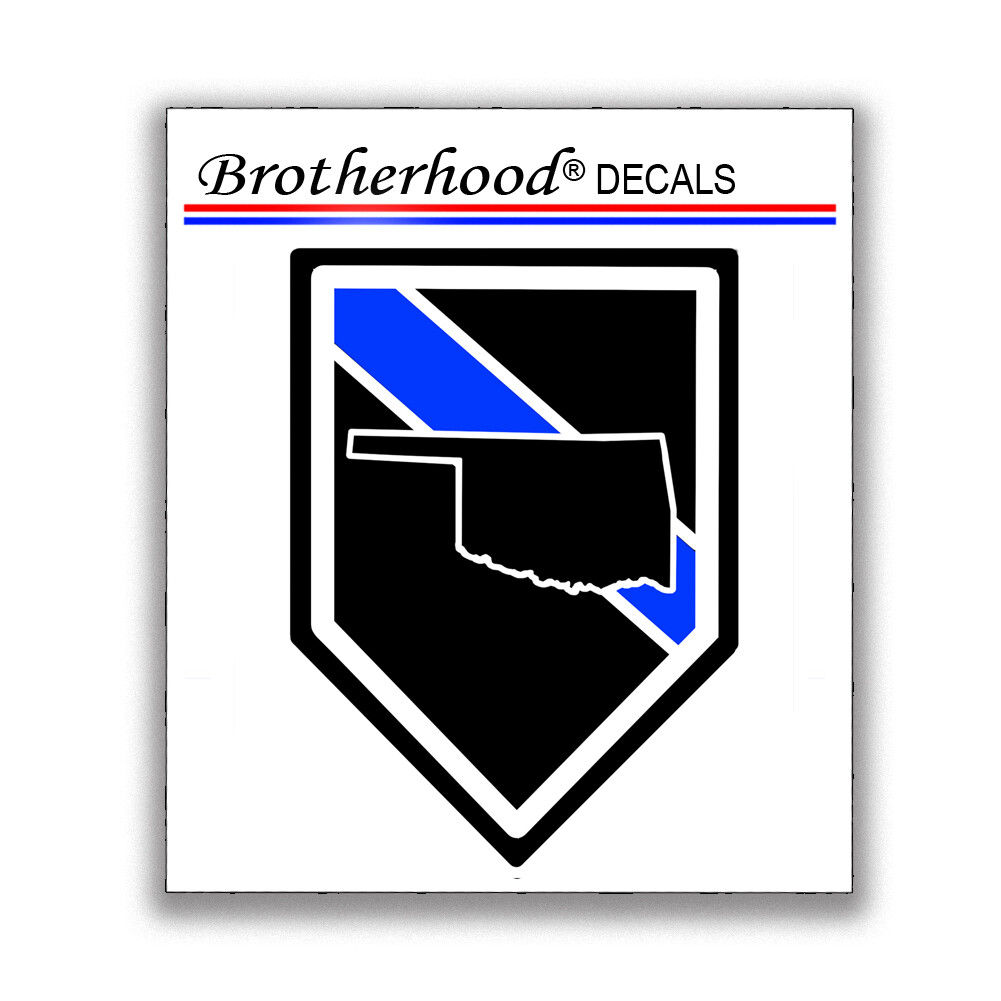 Thin Blue Line State of Oklahoma Law Enforcement Kids Decals Pack Of ...