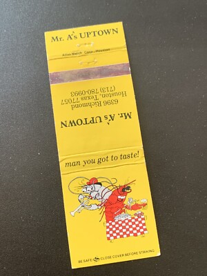 Vintage Texas Matchbook: “Mr A’s Uptown” Houston, TX | eBay