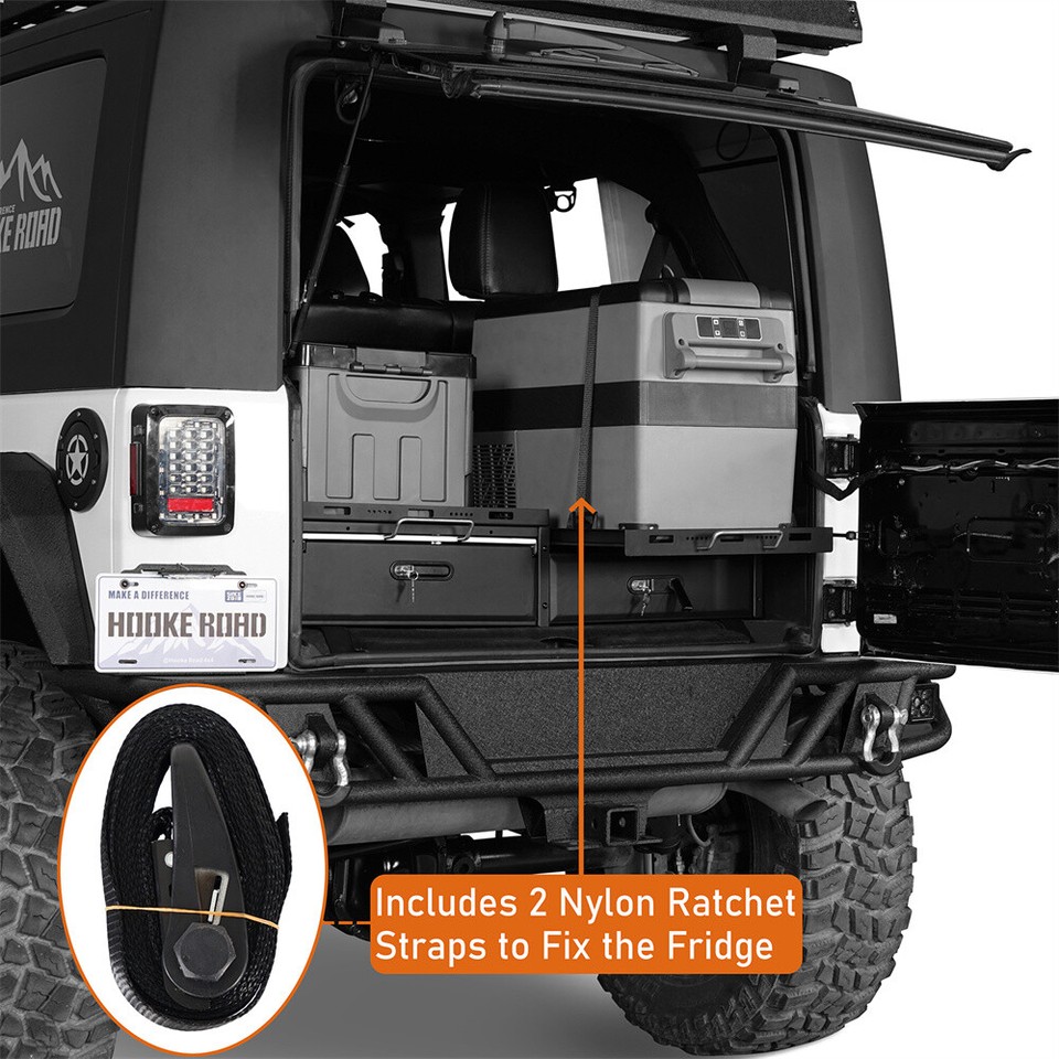 2015-2025 Jeep Wrangler JK JL 4-Door Rear Cargo Drawer & Fridge Slide ...