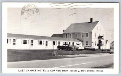 Last Chance Motel & Coffee Shop, New Sharon, Maine, Vintage 1961 Chrome ...