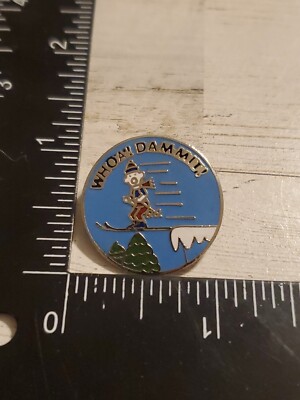 Whoa Dammit Skiing Enamel Pin Hat Tie Lapel Pinback Collectible ...