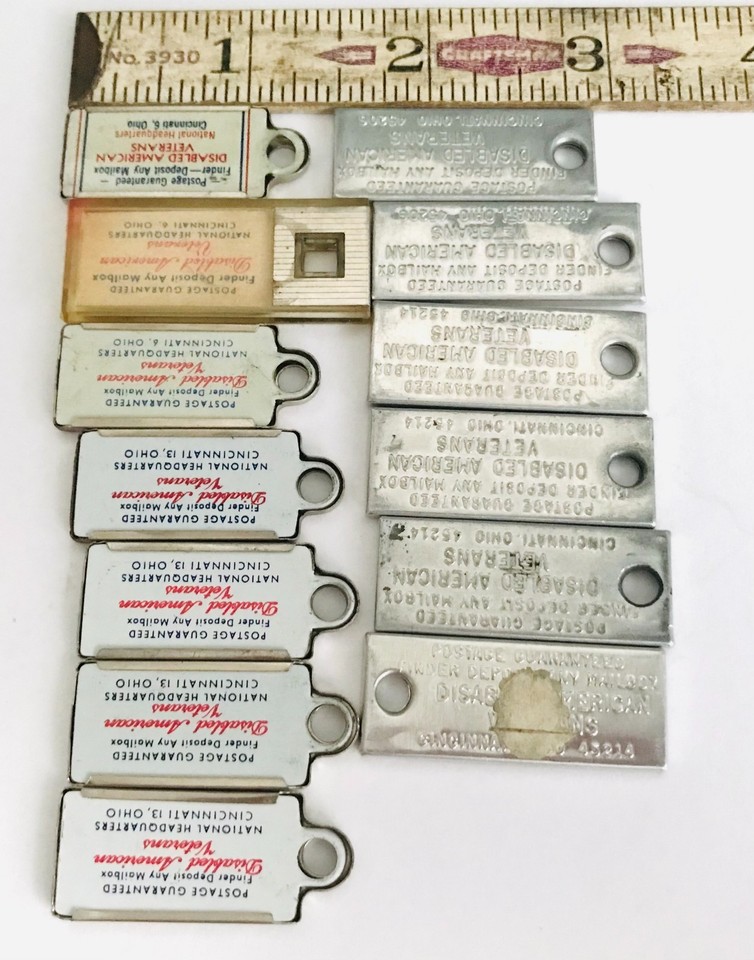 13 Lot Iowa DAV License Plate Key Tags 1950-1972 Vintage Disabled ...