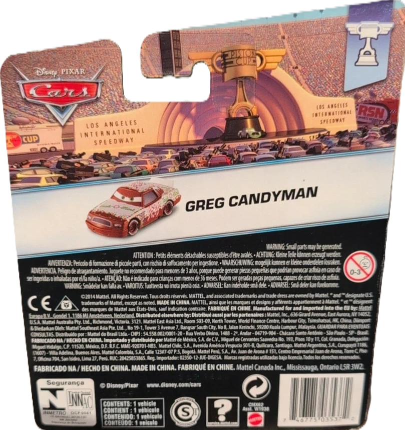 Disney Pixar Cars Greg Candyman #101 Tach-O-Mint 1:55 Mattel Diecast | eBay
