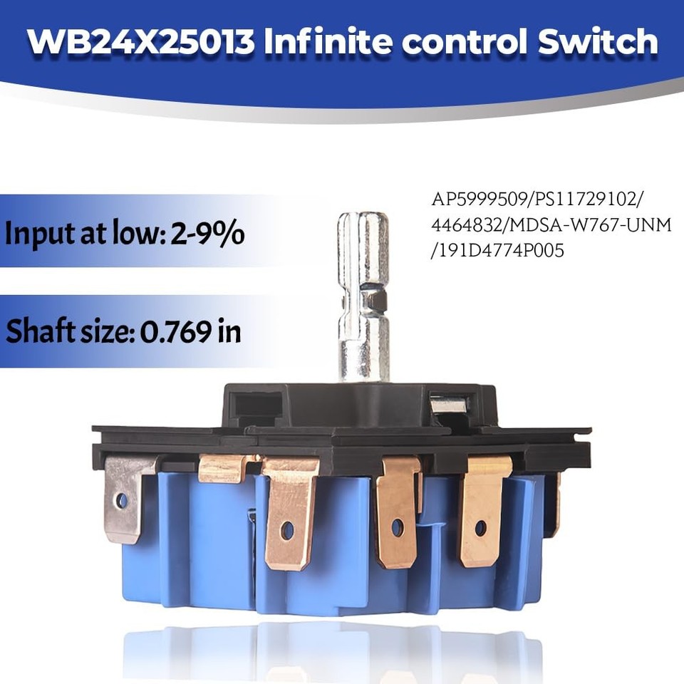 MDSA-W767-GEM Range Stove Burner Infinite Switch For GE WB24X25013 ...