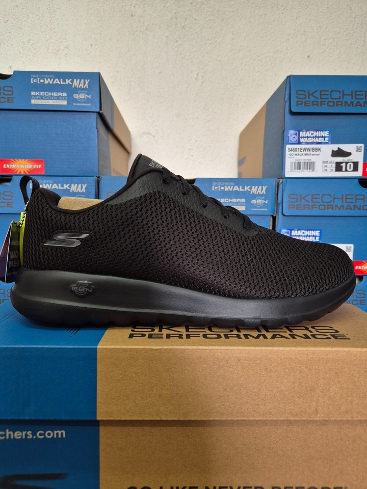 SKECHERS MENS SHOES BLACK LACE WALK MEMORY FOAM SKETCHER TRAINER SIZE 9 ...