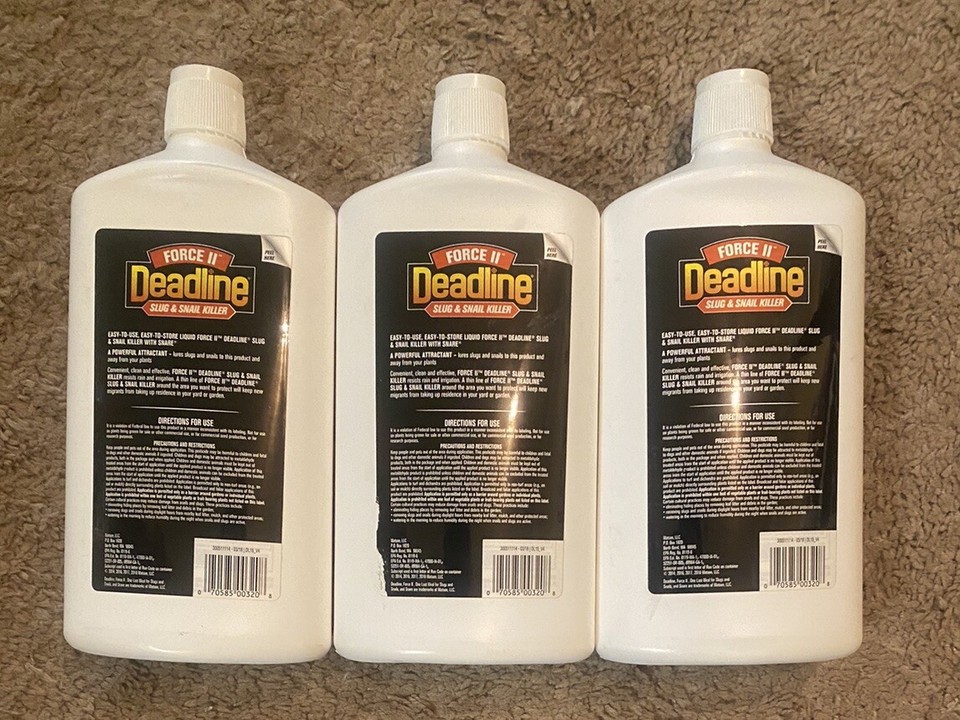 LOT OF 3 Discontinued The Deadline Force II Slug and Snail Killer 32 OZ ...