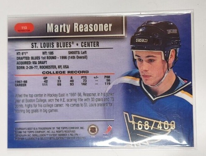 MARTY REASONER, 1998 Bowman's Best Refractor #113, HOF | eBay