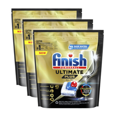 Finish 135 x Powerball Ultimate Plus All In 1 Dishwashing Tab Fresh ...