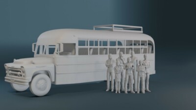 The Partridge Family Bus 10" 3D Print 6 Piece Bus with 7 FIGURES ...