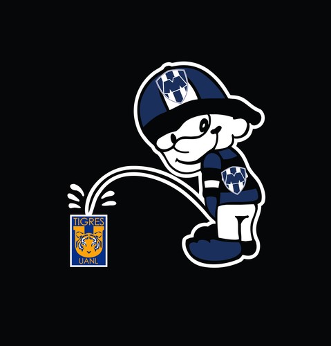 Monterrey Peeing Tigres Decal Car Mty Vinyl Sticker soccer Orinando ...